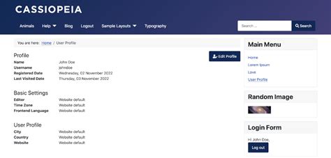 J4xuser Profile Joomla Documentation