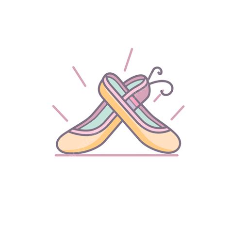 발레 슈즈 일러스트 벡터 및 클립 아트 흰색 바탕에 발레 슈즈를 묘사한 직계 아이콘 Flaticon 및 드리블에 의한 벡터 일러스트 비핸스 Hd Png 일러스트 및