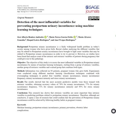 Detection Of The Most Influential Variables For Preventing Postpartum