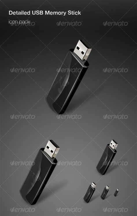 Detailed USB Memory Stick Icon Pack GraphicRiver