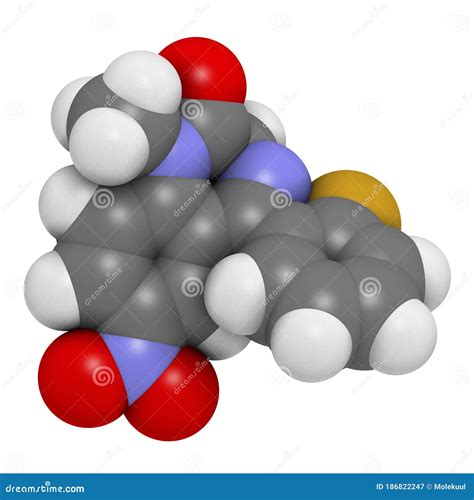 Flunitrazepam Hypnotic Drug Molecule Atoms Are Represented As Spheres With Conventional Color