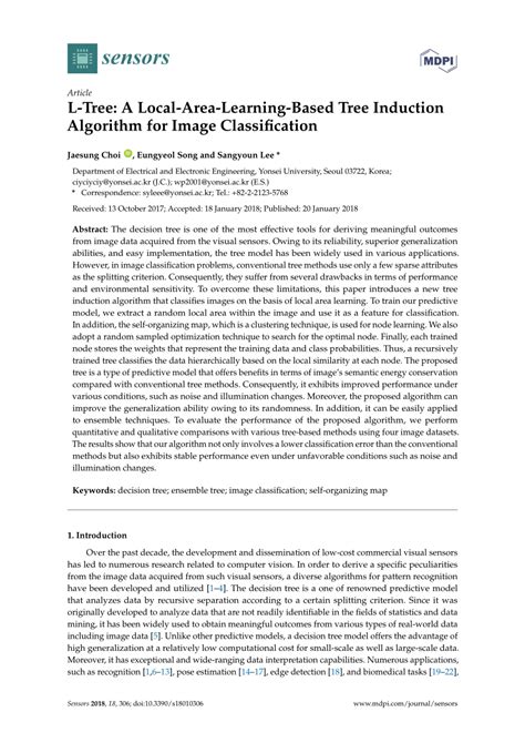 Pdf L Tree A Local Area Learning Based Tree Induction Algorithm For