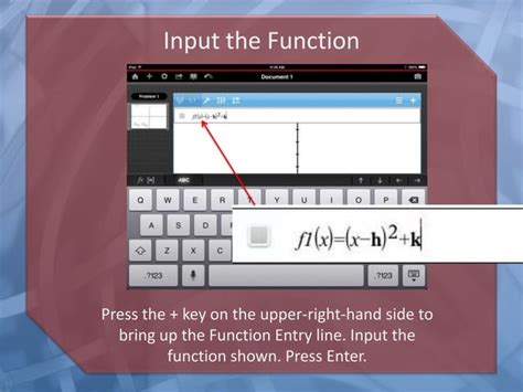 Nspire Ipadapptutorial Quadratic Functions In Vertex Form With Sliders Pptx