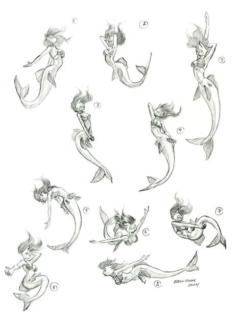 Mermaid Poses Thumbnails By Baron Engel On Deviantart