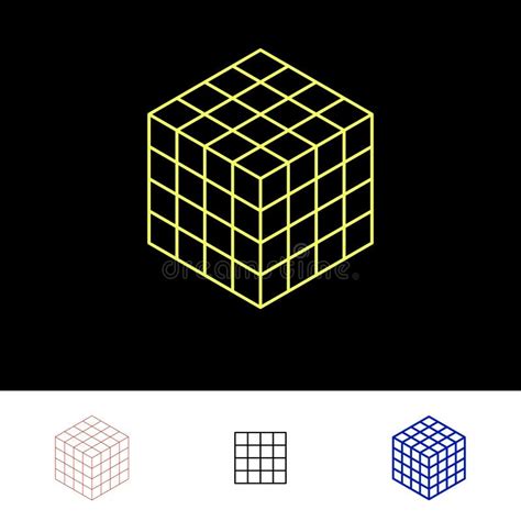 Cube Wireframe Vector Outline Illustration Stock Vector Illustration Of Quadrangle Square