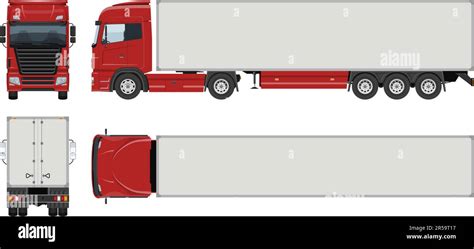 Semi Truck Rear View Cut Out Stock Images And Pictures Alamy