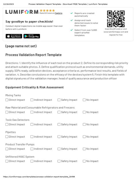 Process Validation Report Template Pdf Refrigerator Calibration