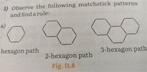 1 observe the following matchstick patterns and find a rule a c1ccccc1