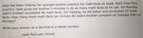 Solved Jada Has Been Helping Her Younger Brother Practice His Math