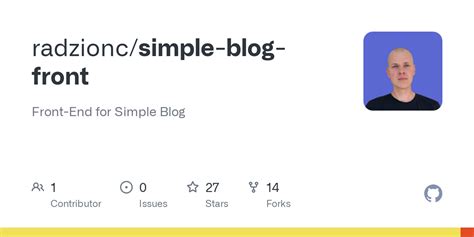 Github Radzioncsimple Blog Front Front End For Simple Blog