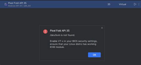 Virtualization Error On Installing Virtual Device Manager In Android Studio Dev Kvm Not