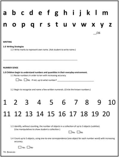 Year Round Tk Assessment Bundle 1st And 2nd Semester Beginning Kinder