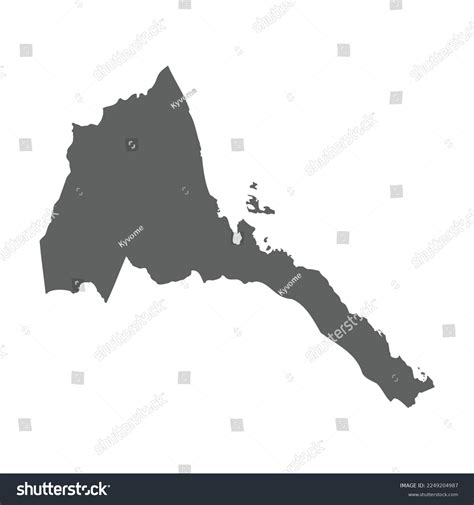 Map Eritrea Silhouette Isolated On White Stock Vector Royalty Free 2249204987 Shutterstock