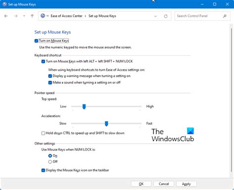 How To Move Mouse Pointer With Keyboard In Windows 1110