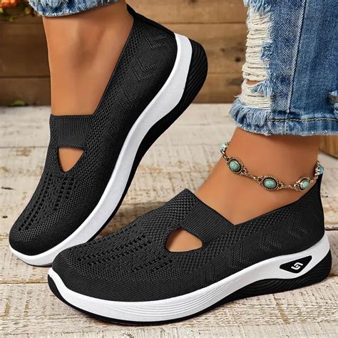 Guobioziy Womens Athletic Walking Shoes Slip On Casual Mesh