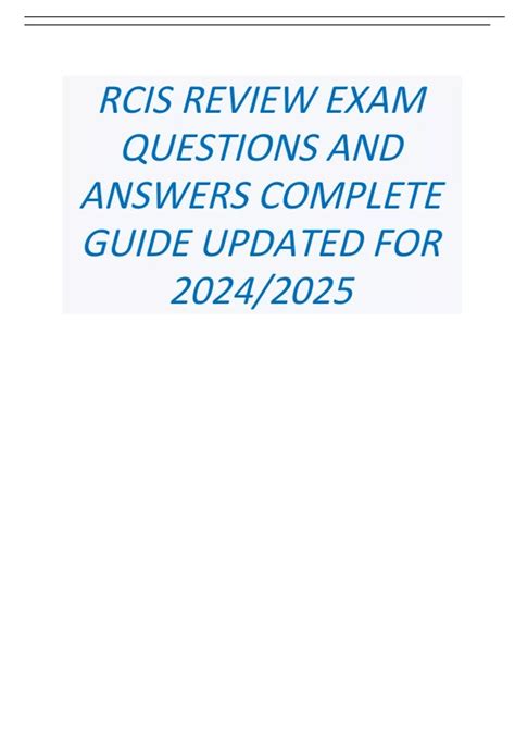 Rcis Review Exam Questions And Answers Complete Guide Updated For 2024 2025 Rcis Stuvia Us
