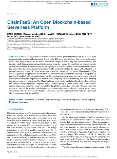 pdf chainfaas an open blockchain based serverless platform