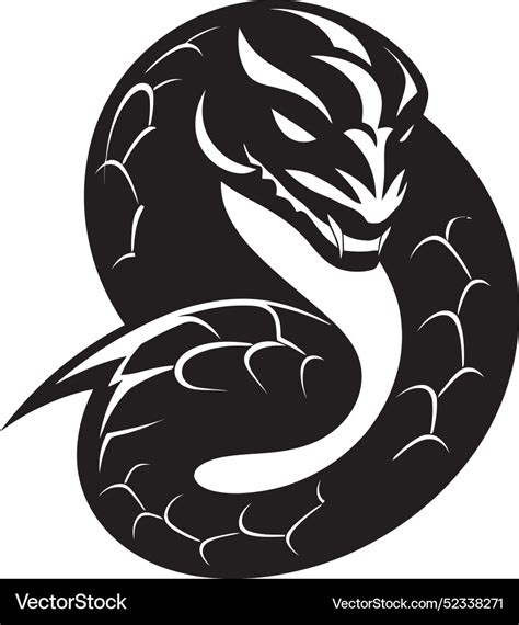 Midnight Python Serpent Viper Noir Royalty Free Vector Image