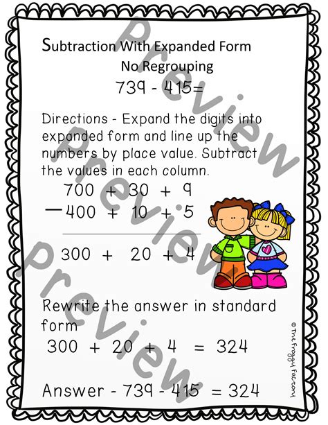 Digit Subtraction Expanded Form Subtraction Strategy Worksheets Classful