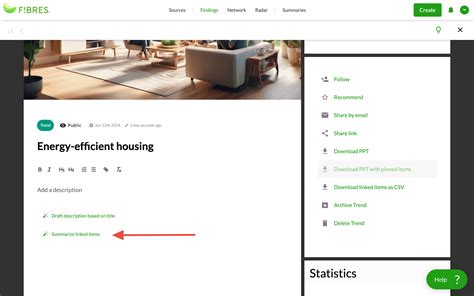 draft a description from linked items help center
