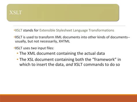 Introduction Of Xml And Xslt PPT Web Design And HTML Internet
