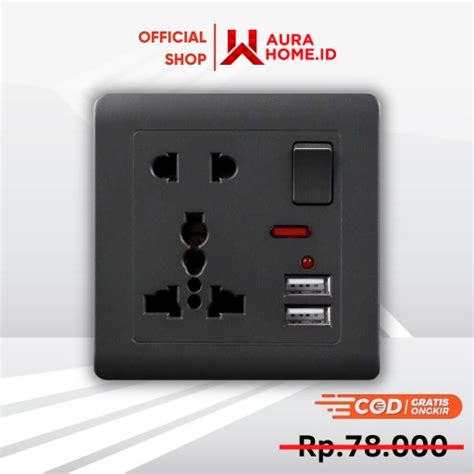 Jual Stop Kontak Universal Uk Eu Us Hole On Off Switch Saklar Usb Stop Kontak Dinding