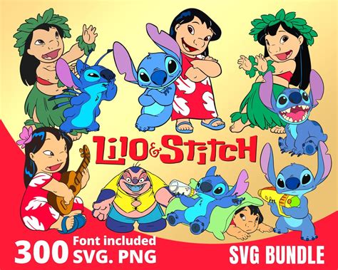 Lilo And Stitch Svg Bundle Lilo And Stitch Clipart Png Stitch Birthday Print Lilo And Stitch