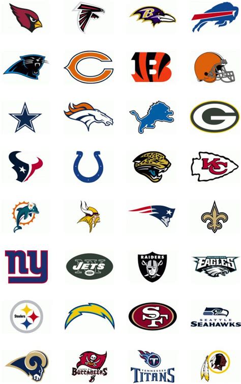 Printable List Of Nfl Teams