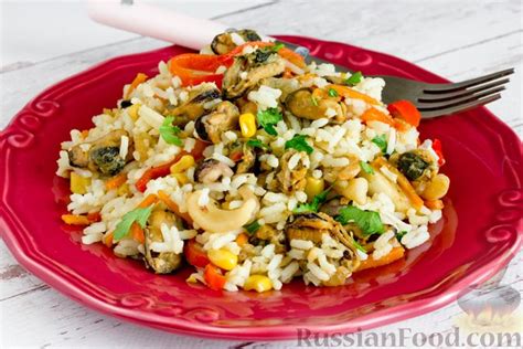 Рецепт: Рис с морепродуктами и овощами на RussianFood.com