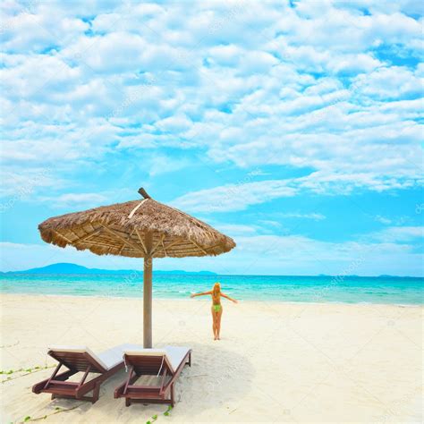 Woman Enjoy Sun Stock Photo Goodolga