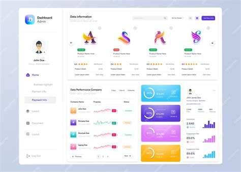 premium vector ui ux infographic dashboard ui design with graphs charts and diagrams web
