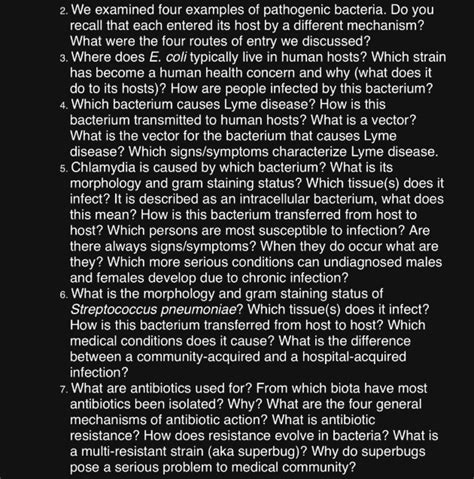 Solved We Examined Four Examples Of Pathogenic Bacteria Do