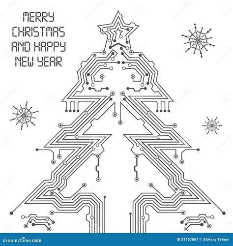 Christmas Tree From Circuit Board Stock Vector Illustration Of Holiday Elegance 21157067