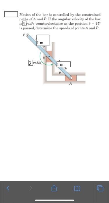 Solved Motion Of The Bar Is Controlled By The Constrained