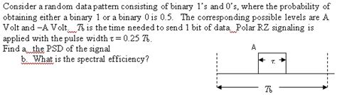 Get Answer Consider A Random Data Pattern Consisting Of Binary 1s