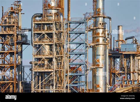 Industrial Distillation Column And Chemical Plant Structure Showcasing