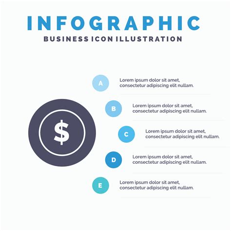 Dollar Coin Logistic Global Solid Icon Infographics 5 Steps Presentation Background 13332316