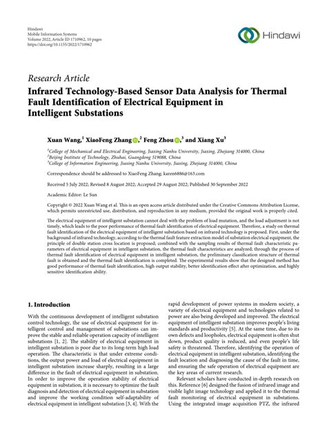 Pdf Infrared Technology Based Sensor Data Analysis For Thermal Fault