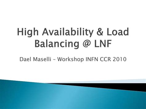 ppt high availability and load balancing lnf powerpoint presentation
