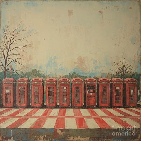Row Of Classic Phone Booths Digital Art By Tracey Ann Tuomey Fine Art