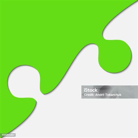 지 그 소 퍼즐 하나의 녹색 별도의 조각 세부 사항 타일 부품 배경 0명에 대한 스톡 벡터 아트 및 기타 이미지 0명 개체