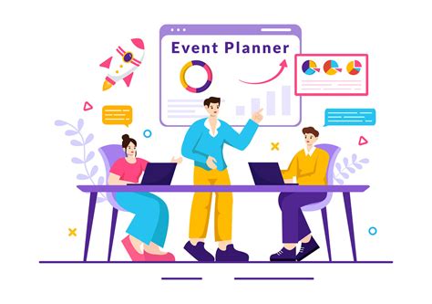 Event Planner Vector Illustration With Planning Schedule Time Management Business Agenda And