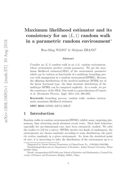 Maximum Likelihood Estimator And Its Consistency For An L1 Random Walk In A Parametric Random
