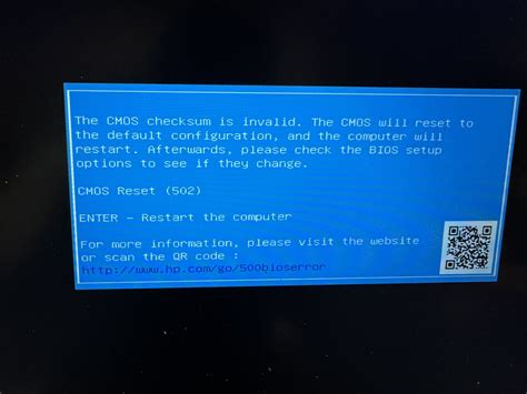 Cmos Checksum Is Invalid Hp Support Community 8956396