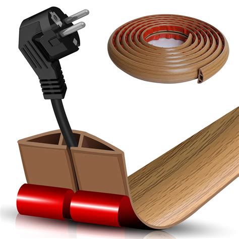 Floor Cord Cover Self Adhesive Cord Hider Floor 10ft Floor Cable Management Power Cord Protector