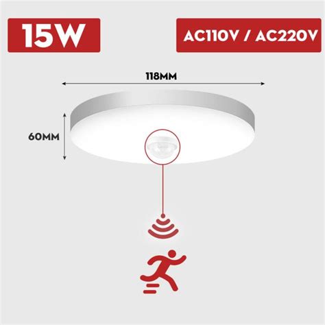 Pir Motion Sensor Led Ceiling Light 15w 20w 30w 40w Cold White Surface