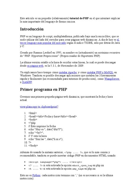 Manual Php Pdf Php Notación