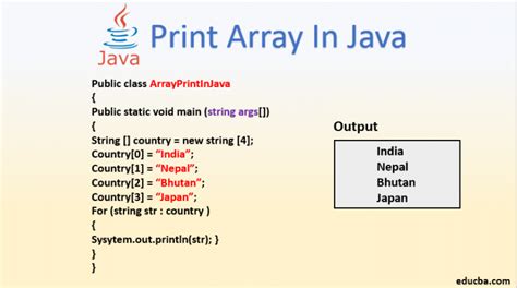 Print Array In Java Useful Techniques To Print Array In Java