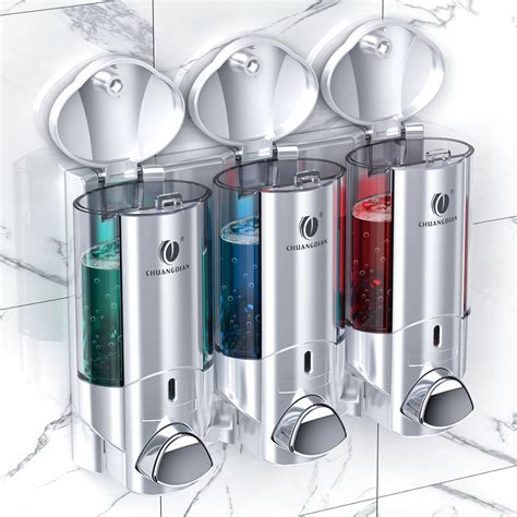 Wall Soap Liquid Dispenser No Drill Bathroom Shampoo And Conditioner Bottle Kitchen Dish Soap