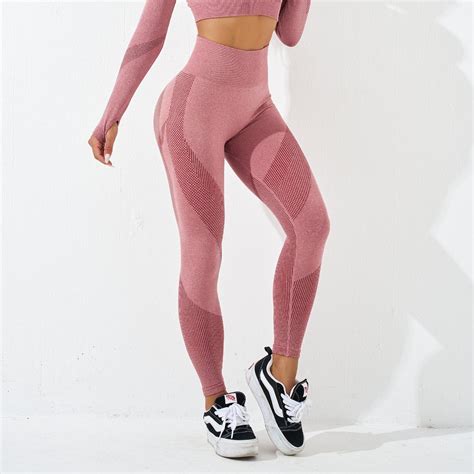 Solid Color Workout Women Yoga Pants Scrunch Butt Seamless Fitness Yoga